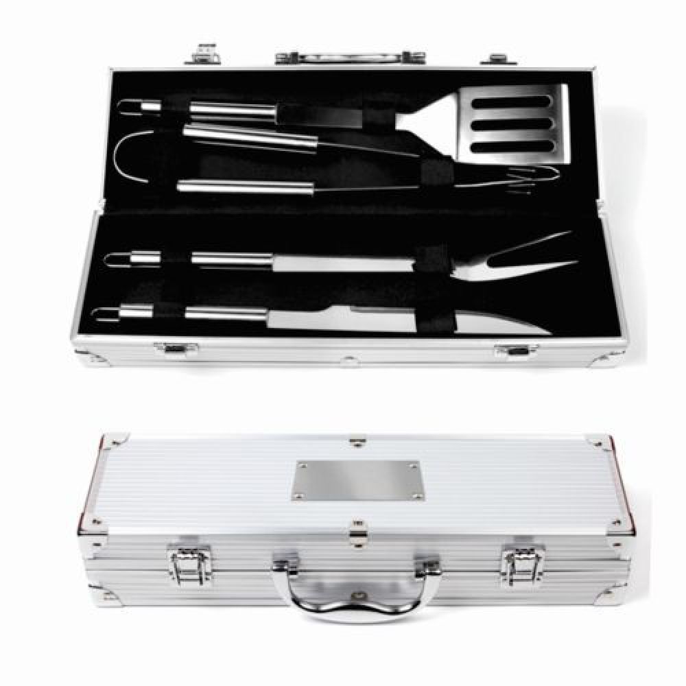 Set BBQ de 4 piezas, es un conjunto de herramientas esenciales para la ...